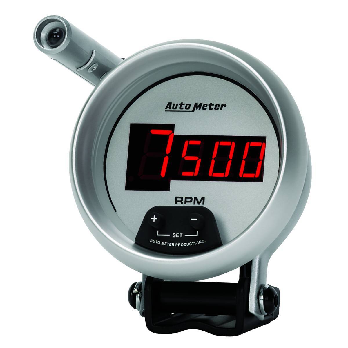 AutoMeter GAUGE TACH 3 3/4" 10K RPM PEDESTAL W/ QUICK-LITE DIGITAL SLVR ...