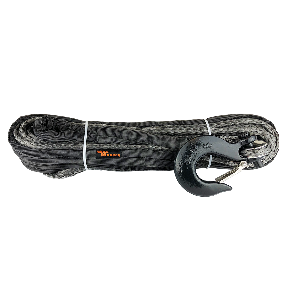 Mile Marker 3/8? x 91.8Ft. Grey Rope Assy w/ 7/16? separate hook - 19 ...